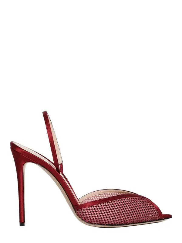 ANDREA WAZEN Katy Sling Glitz 105 Heels - Red