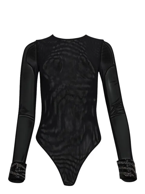 GRACE FAENA Zebra Bodysuit - Black