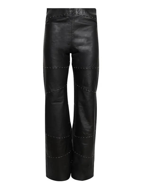 GRACE FAENA The Monarch Leather Pants - Black