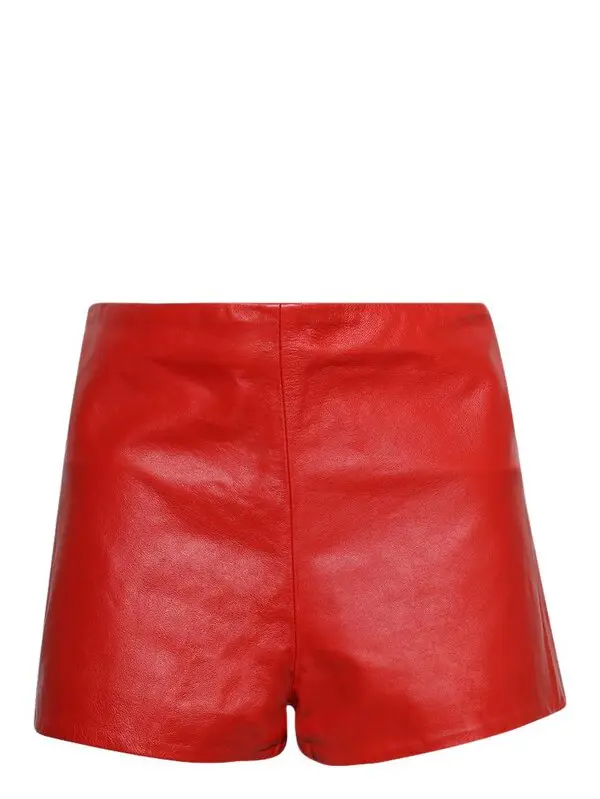 GRACE FAENA Leather Short - Red