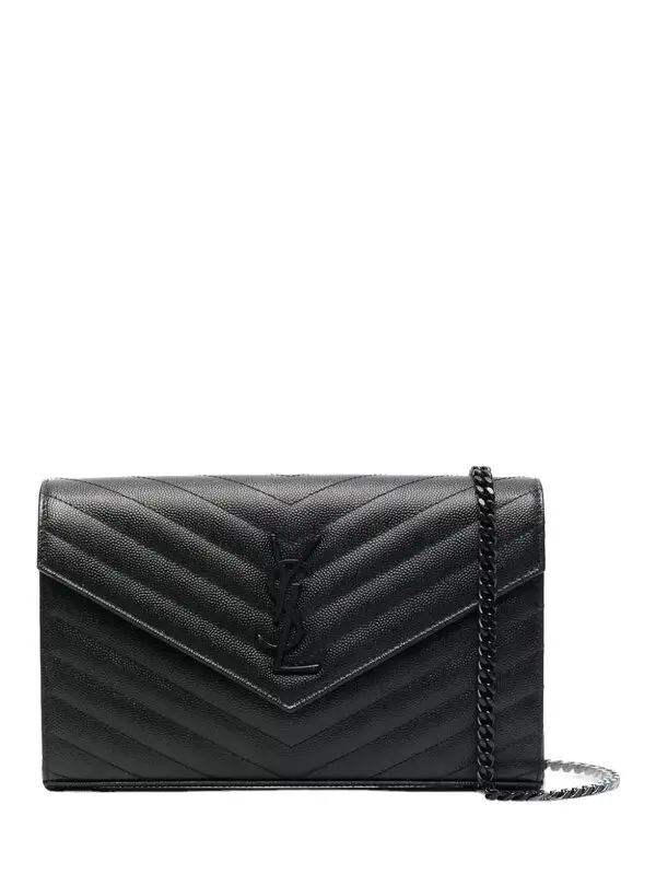 Saint Laurent Classic Cassandre Chain Quilted-leather Clutch - Black