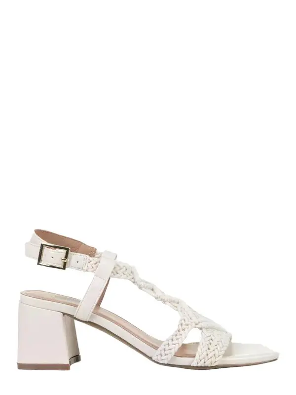 BIBI LOU Braided Leather Block-heel Sandals - White