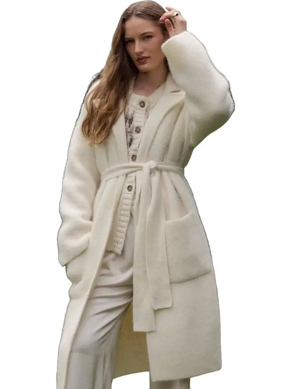 Jenni Kayne Jessica Belted Sweater Coat - Ivory