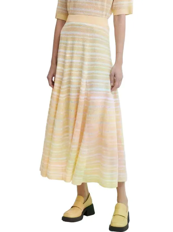 AERON Striped Midi Skirt - Neutrals