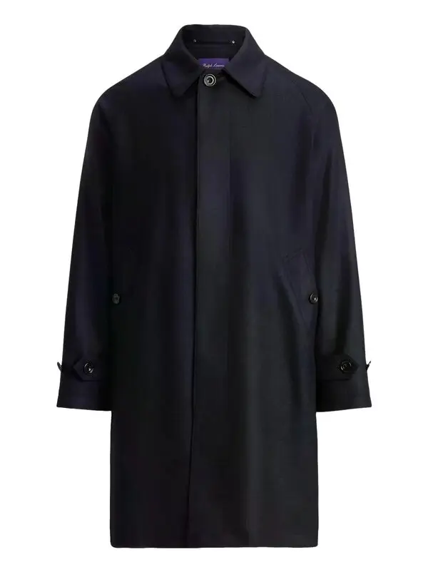 Ralph Lauren Purple Label Lined Raglan Sleeve Coat - Blue