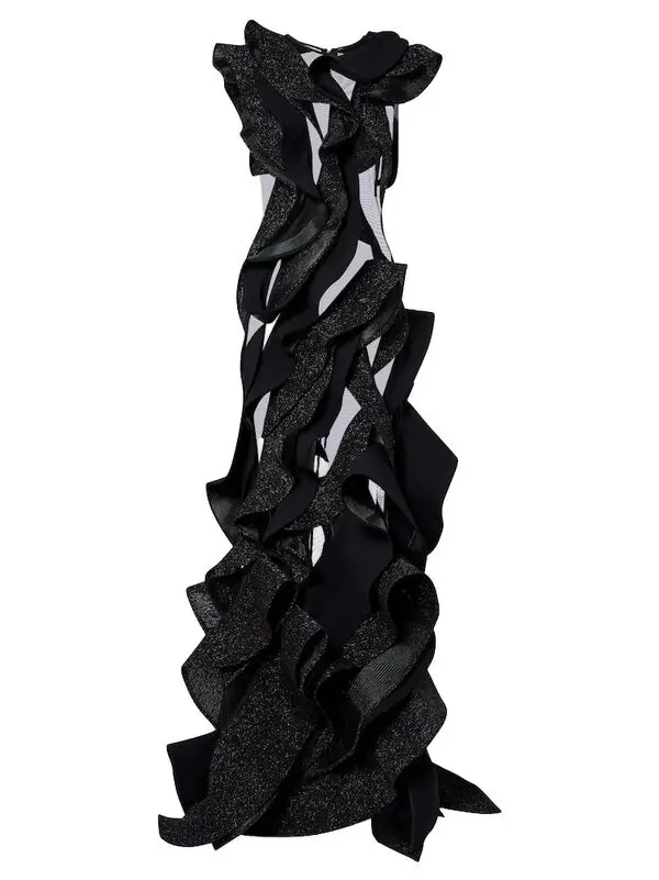 Maticevski Ellipsoid Wave Ruffled Gown - Black