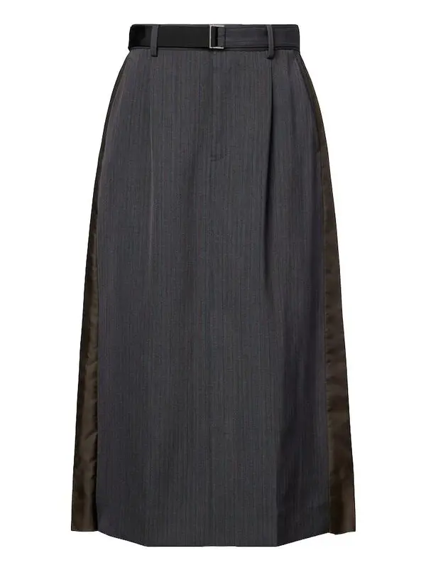 Sacai Paneled Midi Skirt - Grey