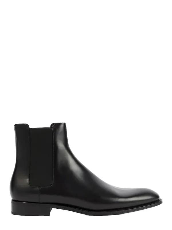 Saint Laurent Adrien Leather Chelsea Boots - Black