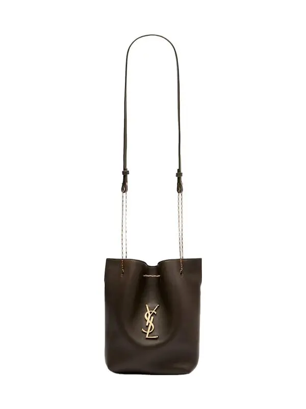 Saint Laurent Pochon Cassandre Leather Bucket Bag - Brown