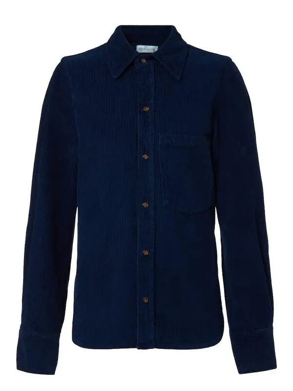 Victoria Beckham Cotton Corduroy Shirt - Blue