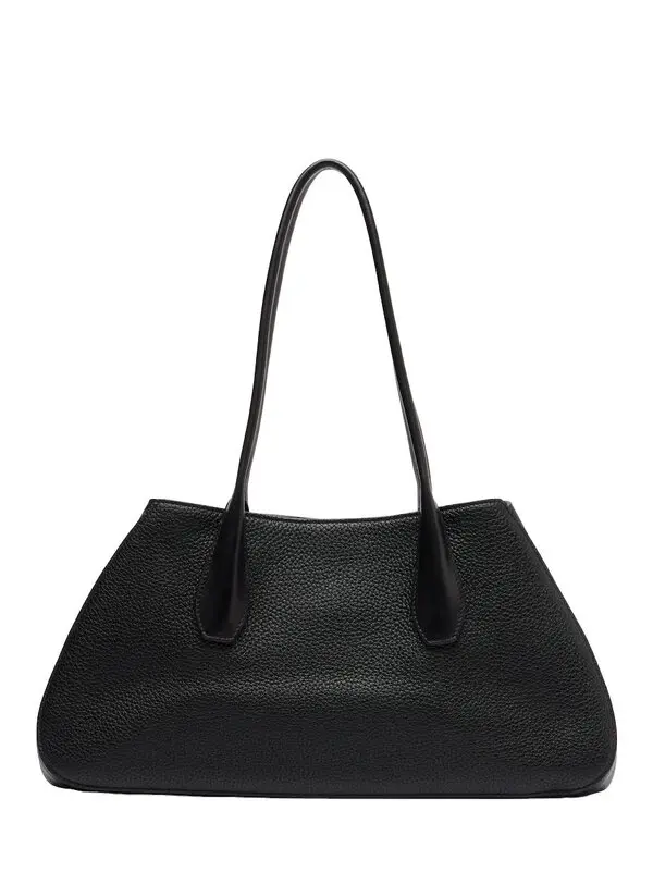 THE ROW Alger Medium Leather Shoulder Bag - Black