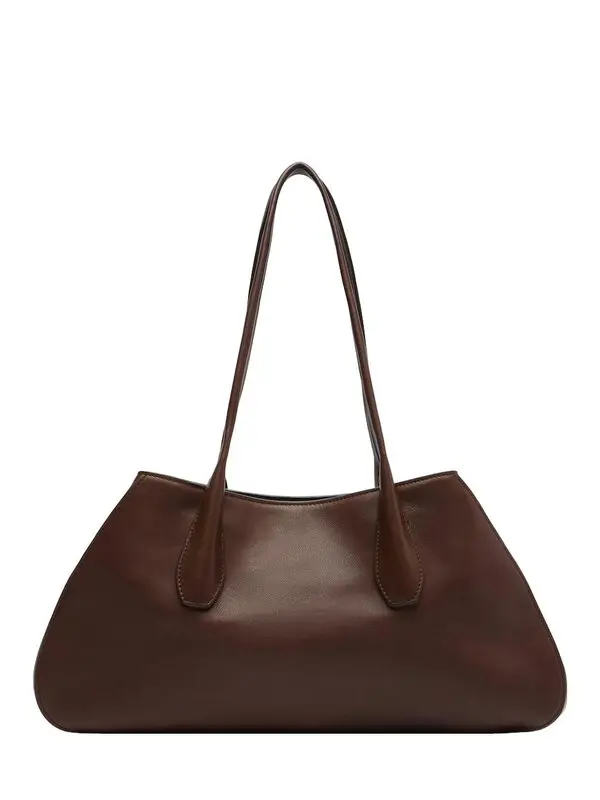 THE ROW Alger Medium Leather Shoulder Bag - Brown