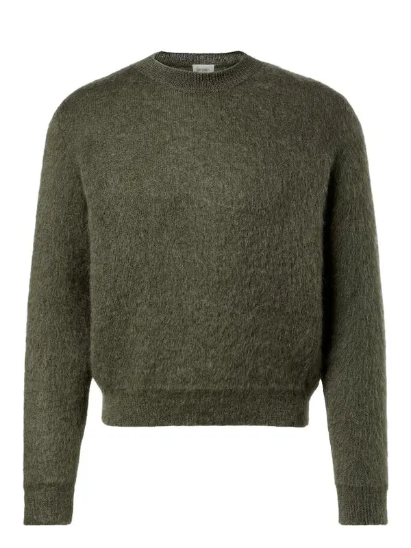 Saint Laurent Mohair And Wool-blend Sweater - Green