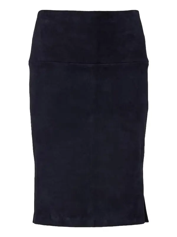Stouls Gin Suede Pencil Skirt - Blue