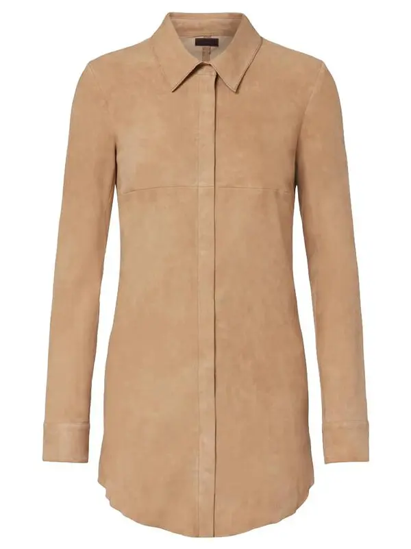 Stouls Geraldine Suede Shirt Dress - Beige