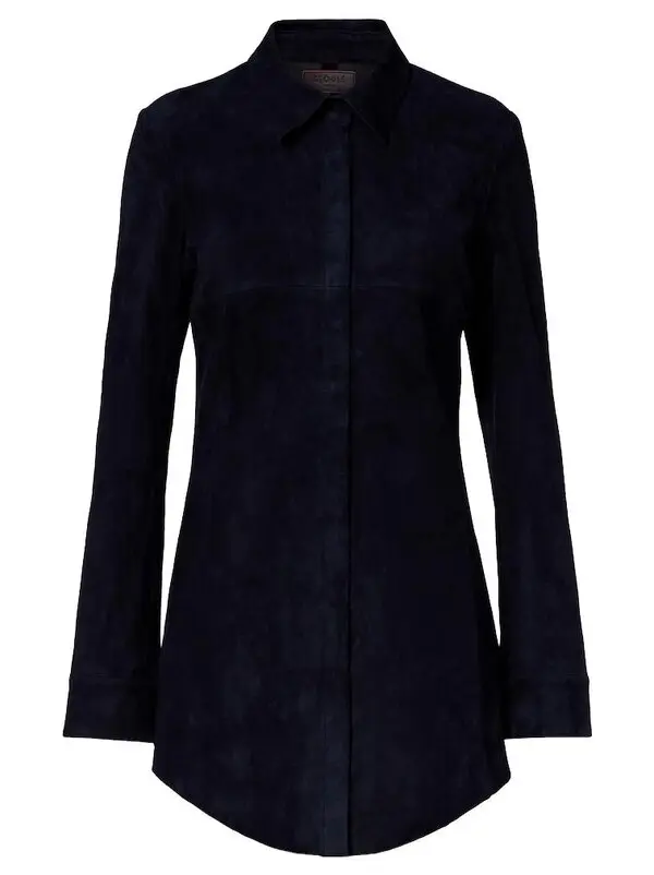 Stouls Geraldine Suede Shirt Dress - Blue