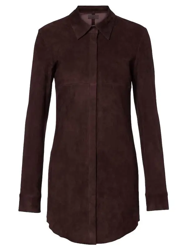 Stouls Geraldine Suede Shirt Dress - Brown