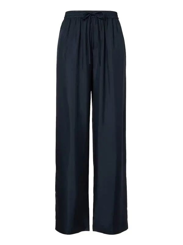 RÓHE Silk Palazzo Pants - Blue