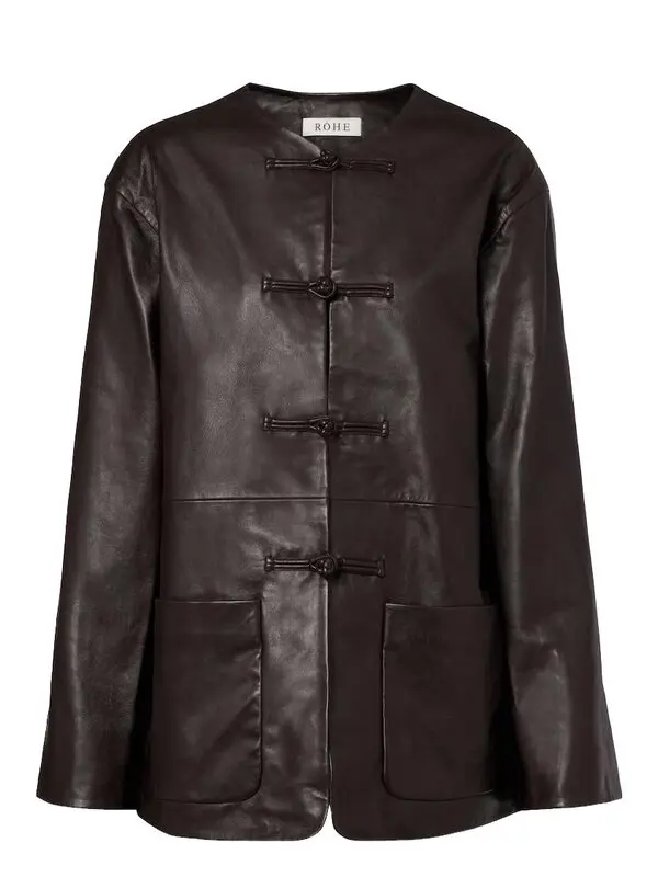 RÓHE Marie Leather Jacket - Brown