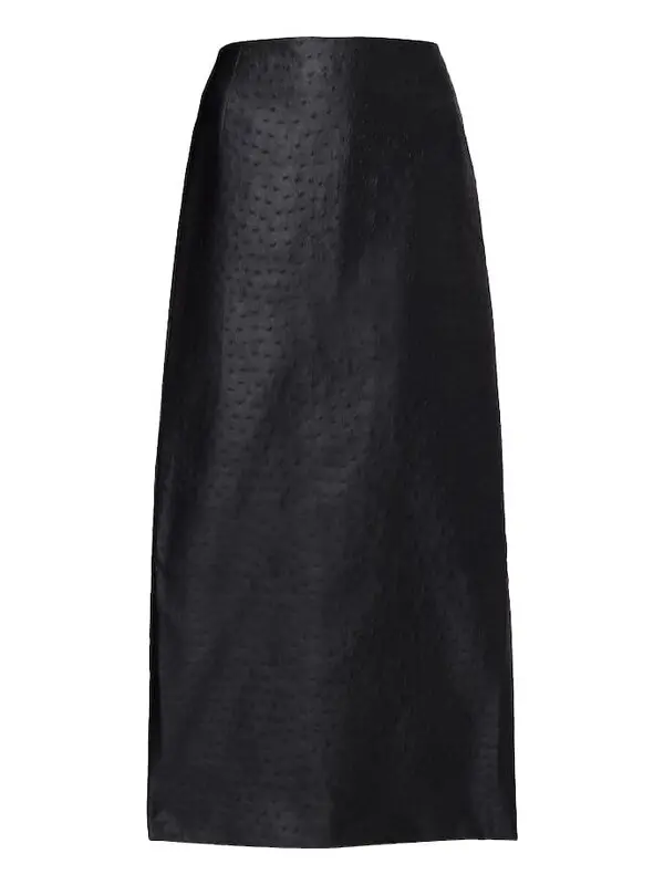 RÓHE Embossed High-rise Midi Skirt - Black