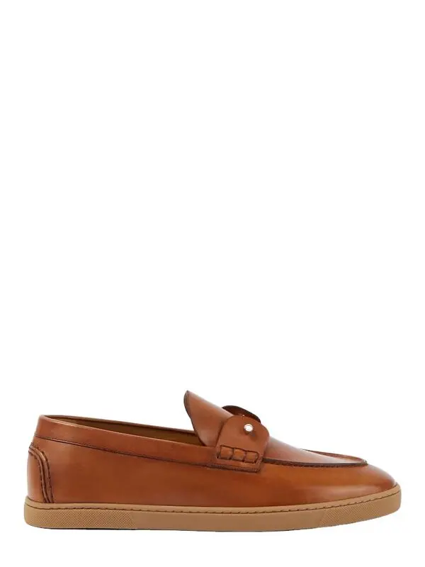 CHRISTIAN LOUBOUTIN Chambeliboat Leather Boat Shoes - Brown