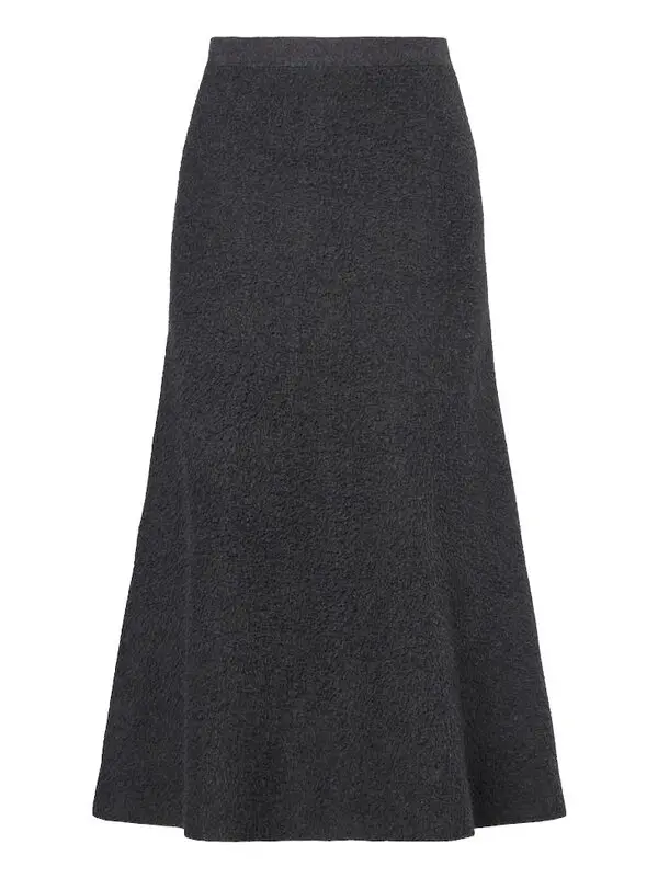 THE ROW Lian Cotton Midi Skirt - Grey