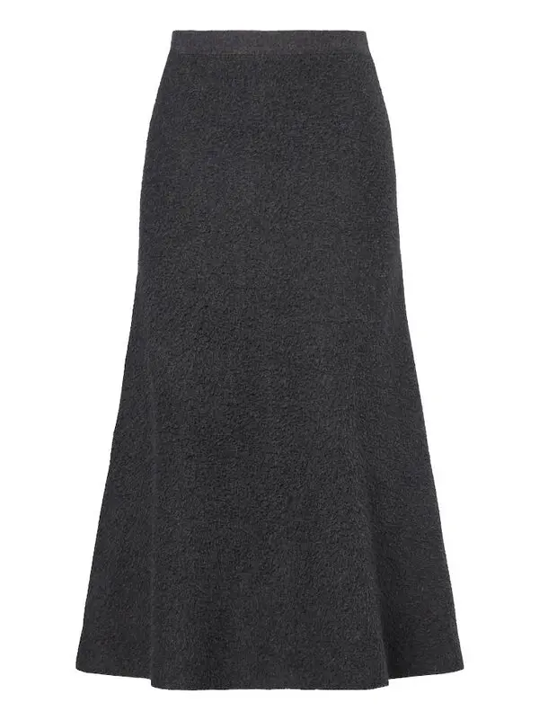 THE ROW Lian Cotton Midi Skirt - Grey