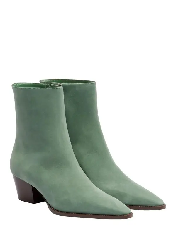 Manolo Blahnik Aliera 50 Suede Ankle Boots - Green