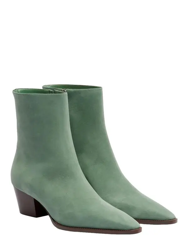 Manolo Blahnik Aliera 50 Suede Ankle Boots - Green