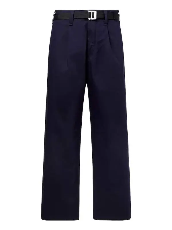 Stone Island Gabardine Straight-leg Pants With Detachable Belt - Blue