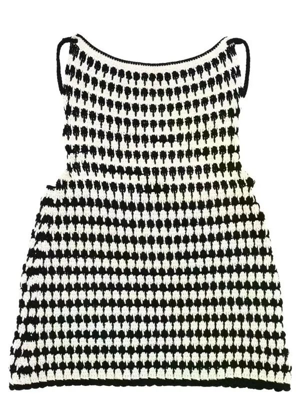 Giuseppe Di Morabito Crochet Check Dress - Black
