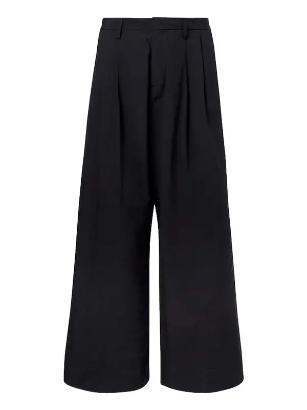 ERL Pleated Wide-leg Trousers - Black