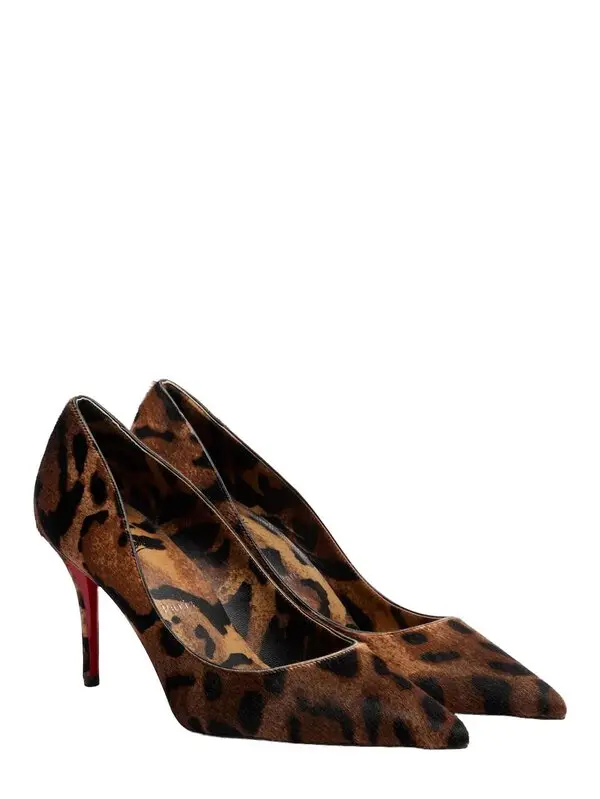 CHRISTIAN LOUBOUTIN Miss Z 80 Leopard-printed Calf Hair Pumps - Brown