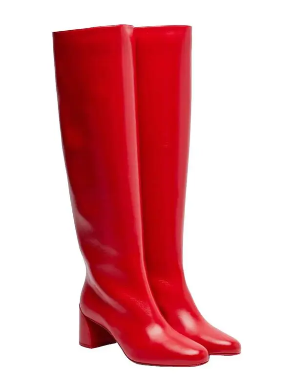 CHRISTIAN LOUBOUTIN Janitta 55 Leather Knee-high Boots - Red