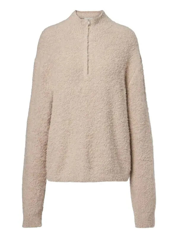 THE ROW Lethara Half-zip Sweater - Beige