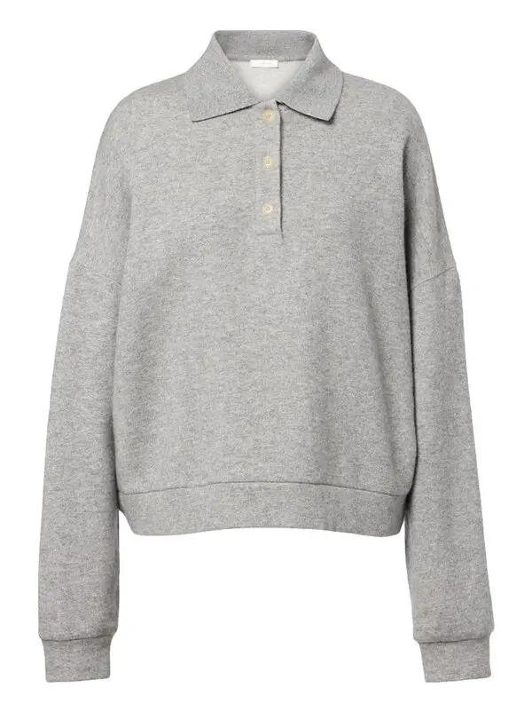 THE ROW Corzas Cashmere And Cotton Polo Sweater - Grey