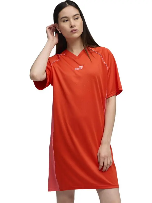 PUMA Essentials Animal Print Jersey Dress - Red