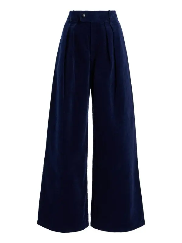 HOUSE OF AAMA Cotton Corduroy Wide-leg Trousers - Blue