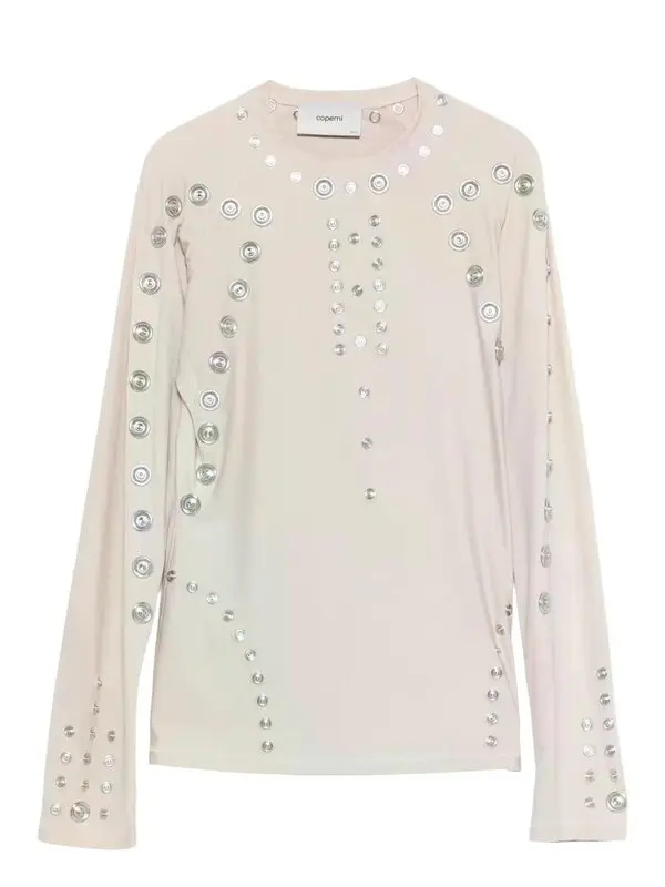 Coperni Stud-embellished T-shirt - Neutrals