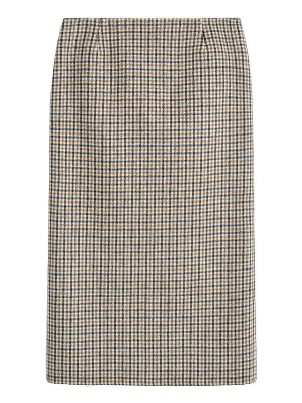Cos Checked Double-faced Wool Skirt - Beige