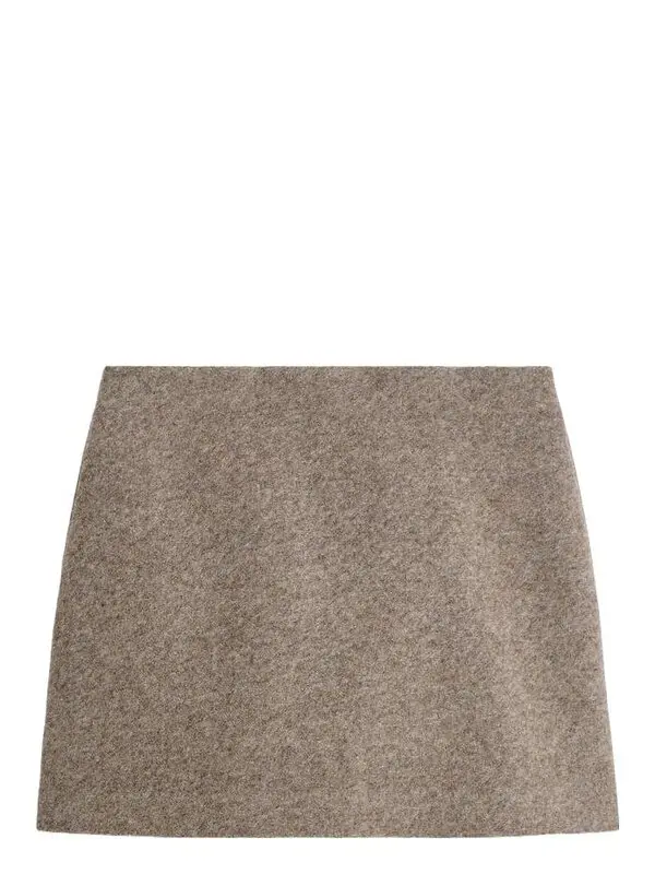 Cos Boiled Wool-blend Mini Skirt - Beige