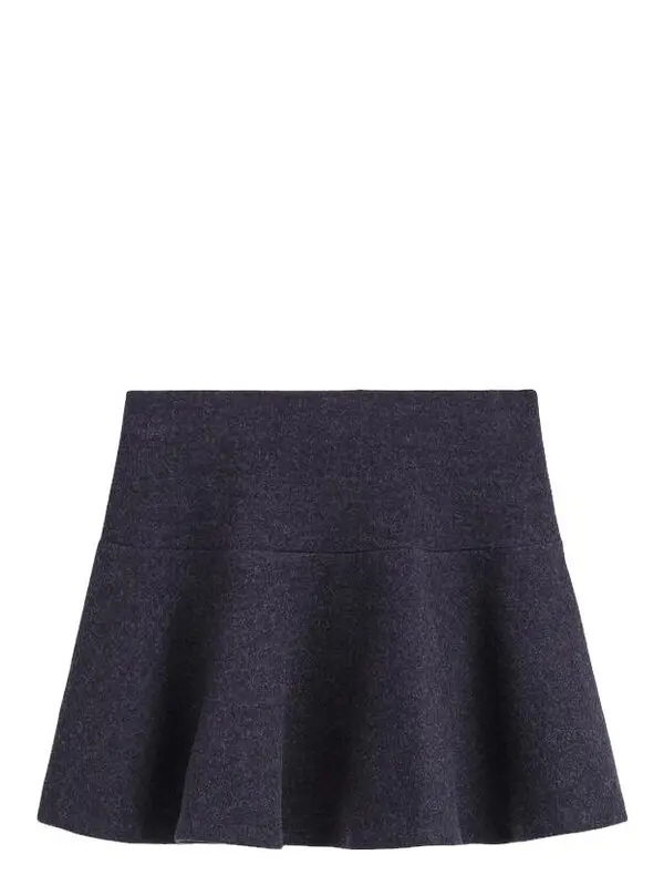 Cos Boiled Wool-blend Flared Mini Skirt - Gray