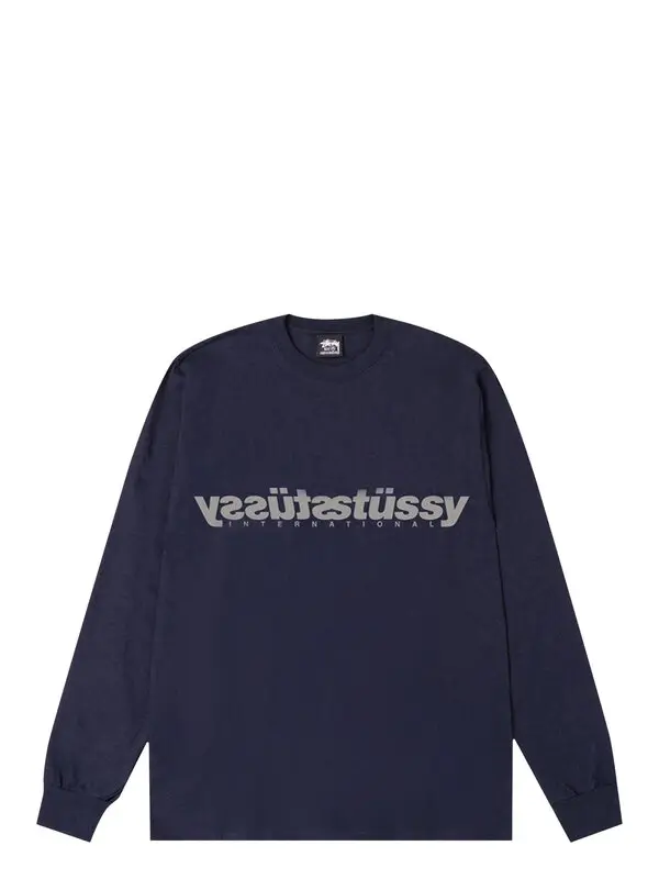 StÜssy Mirror Long-sleeve Tee - Blue