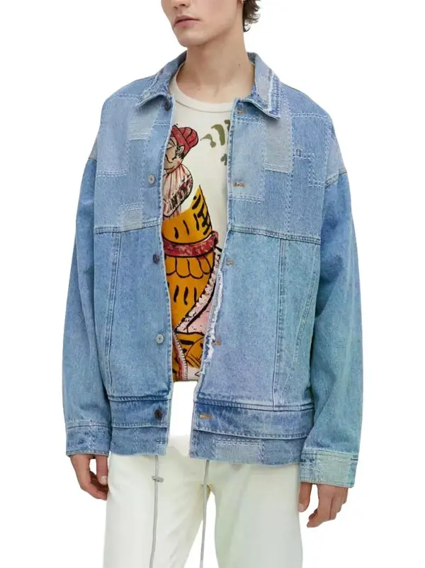 Desigual Patchwork Denim Jacket - Blue