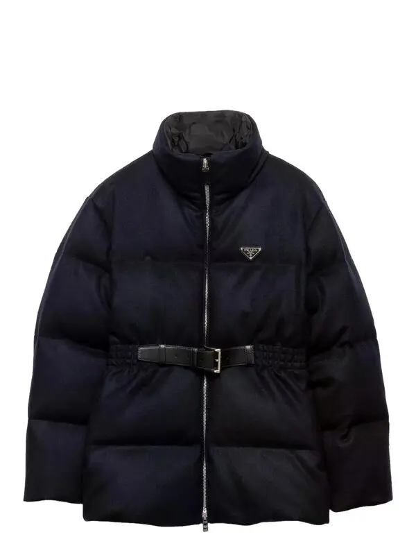 Prada Belted Puffer Jacket - Black
