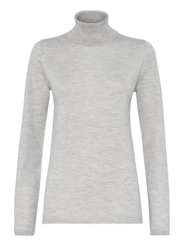 Brunello Cucinelli Cashmere And Silk Rollneck Sweater - Grey