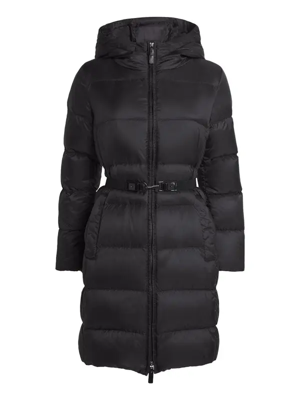 Max Mara Down Quilted Longline Jacket - Black