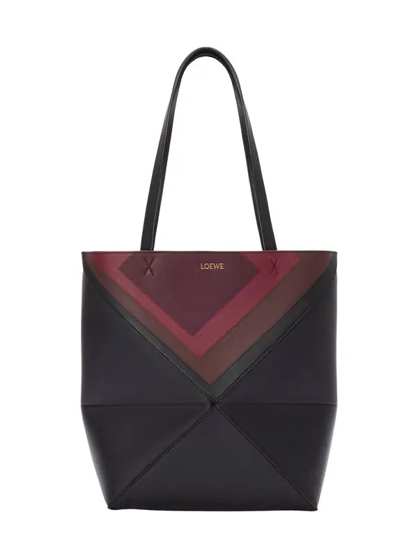 Loewe X Albers Medium Puzzle Fold Tote Bag - Black