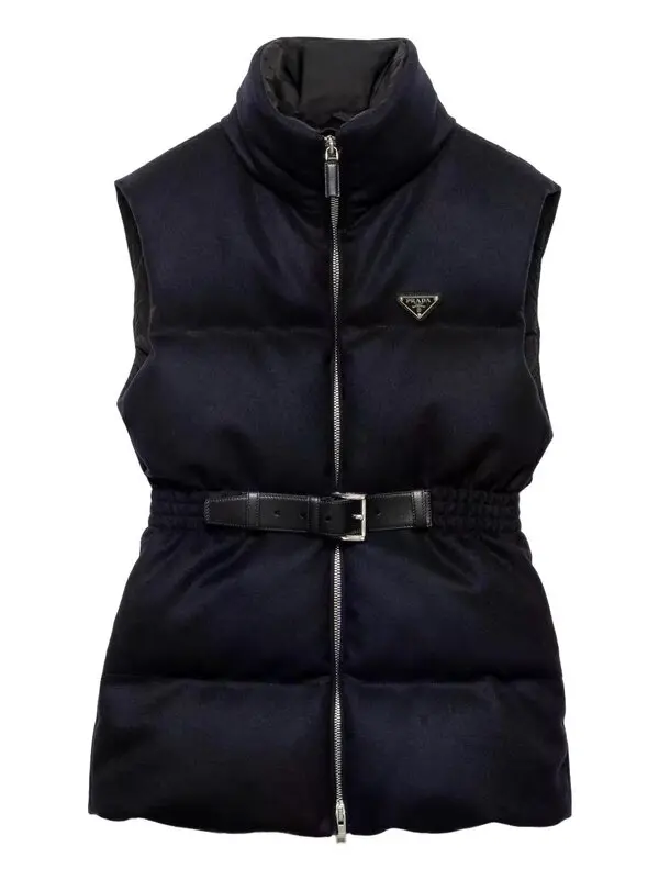 Prada Padded Gilet With Triangle Logo - Blue