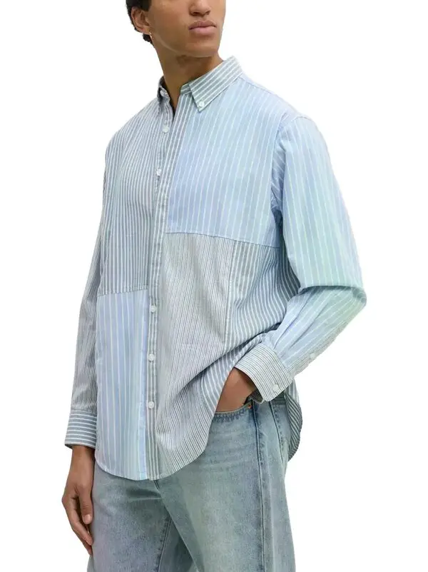 Desigual Striped Panelled Shirt - Blue